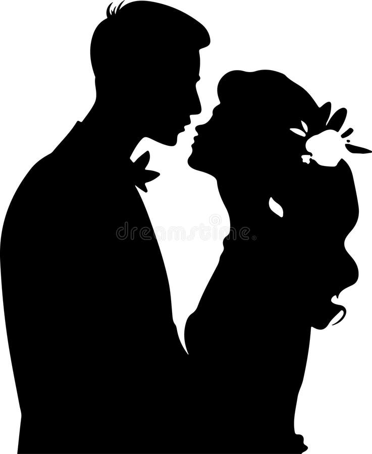 Best Romantic Couple Vector Silhouette Illustration Stock Vector ...