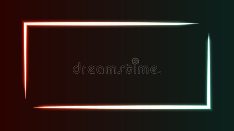 Neon Effect Box Photo Frame Design with Black Background Stock ...