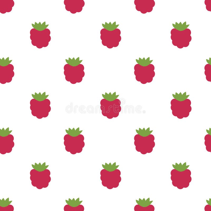 Simple Raspberry Seamless Pattern. Berry Food Summer Background Stock ...