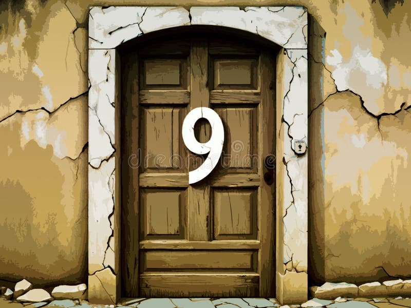 The Secret Behind Door Number 9 Stock Illustration - Illustration of ...