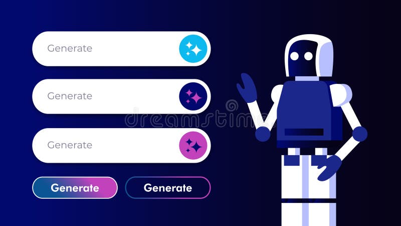 Generative AI Fill Bar and Button User Interface Stock Vector ...