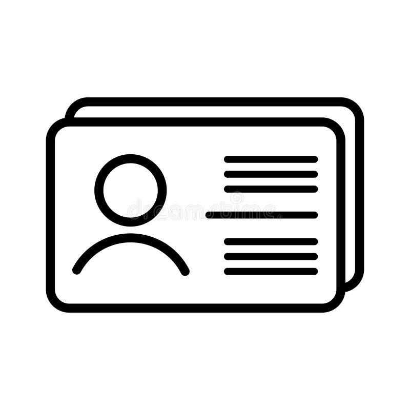 Line Personal Identity Card. ID Card Icon Stock Vector - Illustration ...
