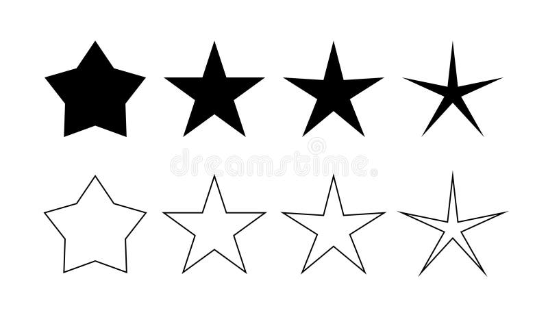 Set of Different Types of Stars Icon. Star Rating Sign and Symbol ...