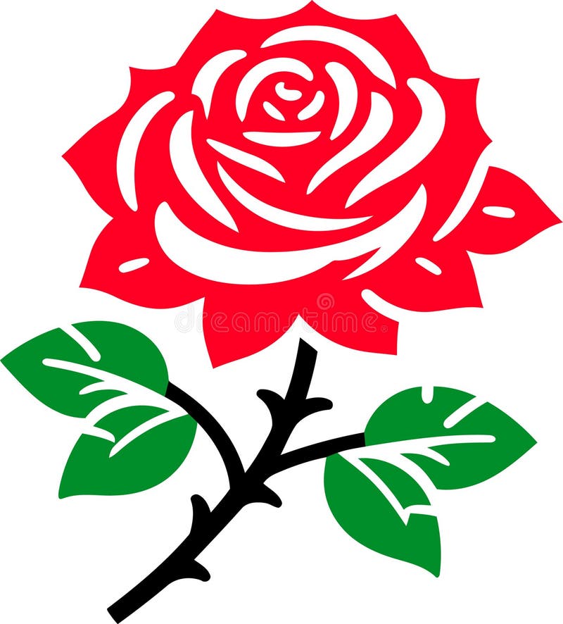 Red Rose Icon Vector Illustration. Rose Flower Icon Isolated on a White ...