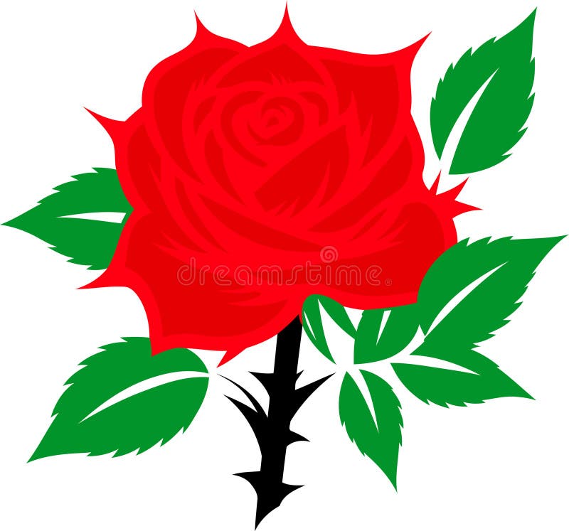 Red Rose Icon Vector Illustration. Rose Flower Icon Isolated on a White ...