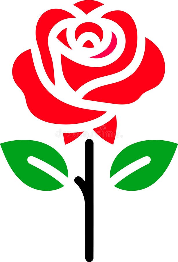 Red Rose Icon Vector Illustration. Rose Flower Icon Isolated on a White ...