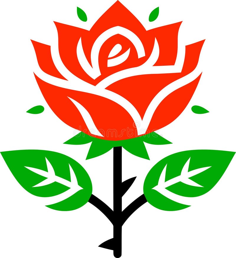 Red Rose Icon Vector Illustration. Rose Flower Icon Isolated on a White ...