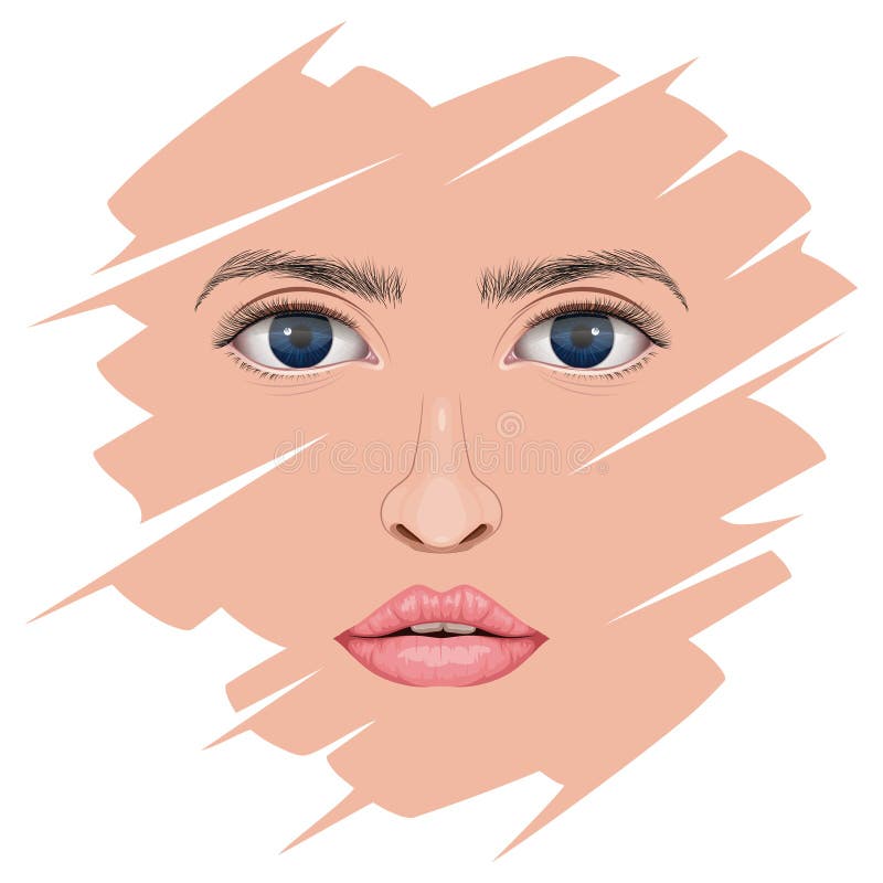 Woman S Face with Smudged Makeup. Stock Illustration - Illustration of ...