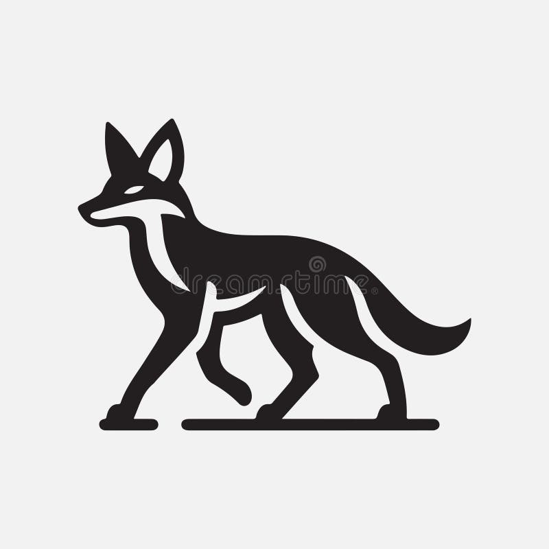 Print Majestic Jackal Silhouette Logo: Emblem of Elegance and ...