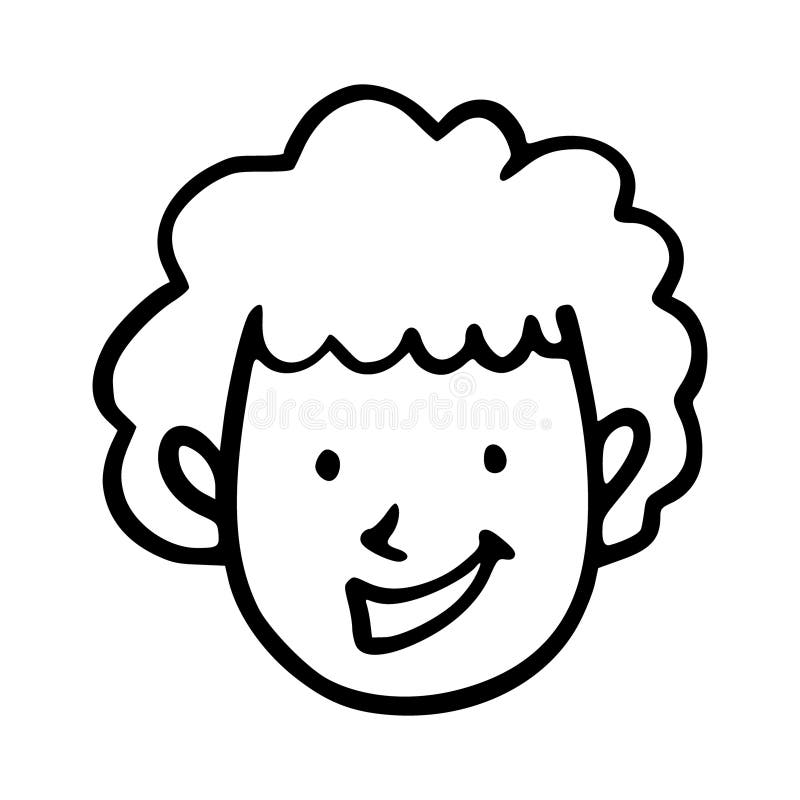 Doodle Children Head Cartoon Illustration Isolated in White Background ...
