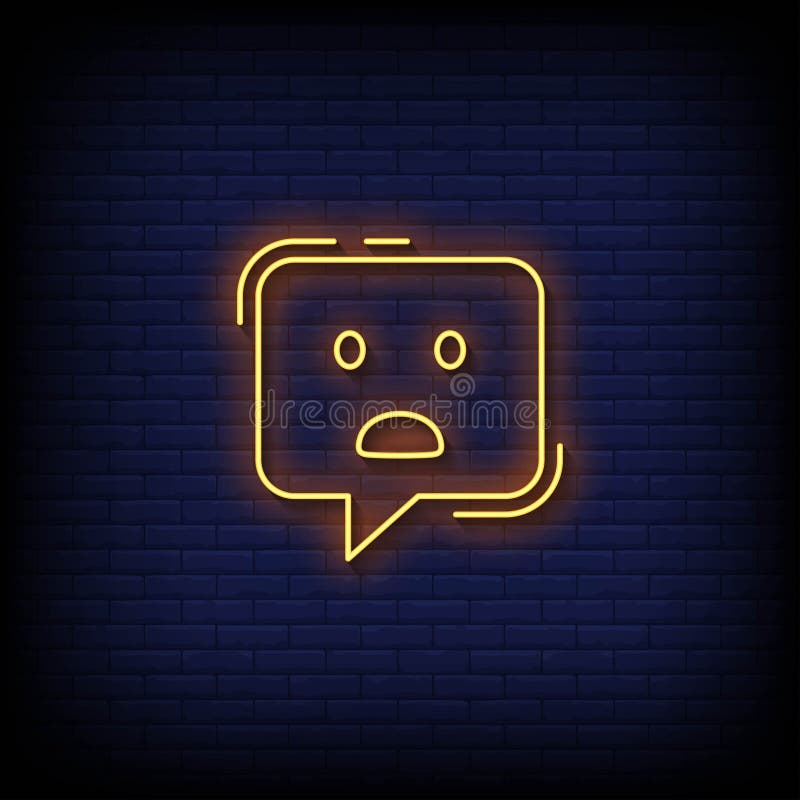 Frowning Emoji Symbol Neon Sign Vector Stock Illustration ...