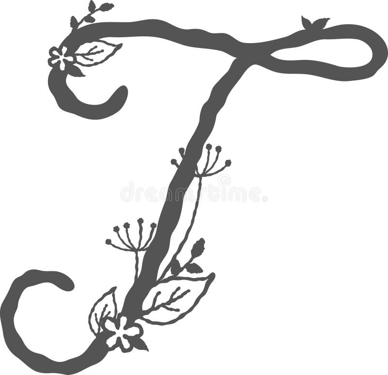 Floral Decorative Initial Alphabet Monogram Design in Elegant Capital ...