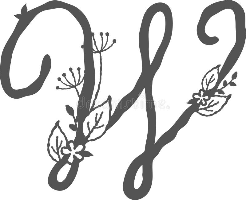 Floral Decorative Initial Alphabet Monogram Design in Elegant Capital ...