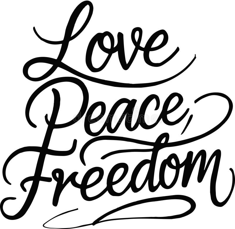 Love, Peace, and Freedom: Inspiring Vector Illustration for Harmony and ...