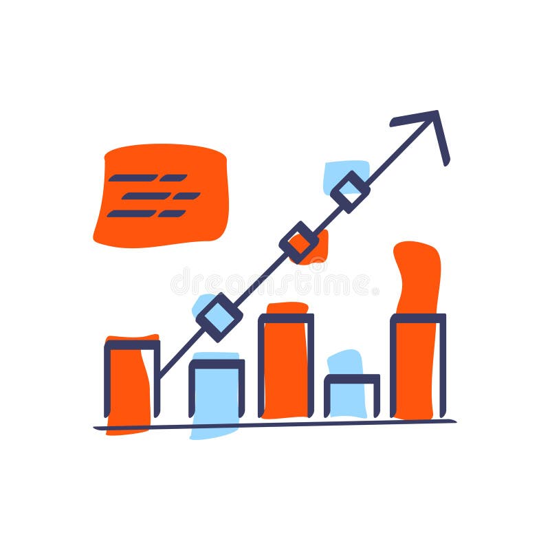 Upward-trending Bar Graph with Colorful Columns Stock Vector ...