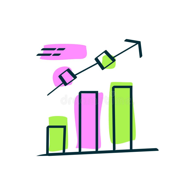 Upward-trending Bar Graph with Colorful Columns Stock Vector ...