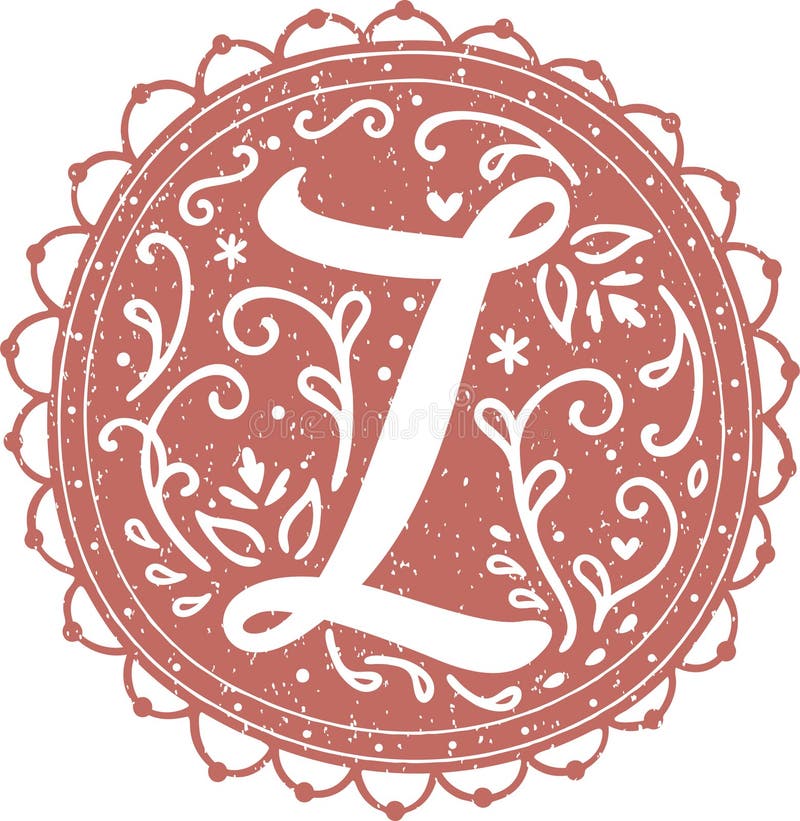 Decorative Floral Monogram in European Old Folk Design Alphabet Z Stock ...