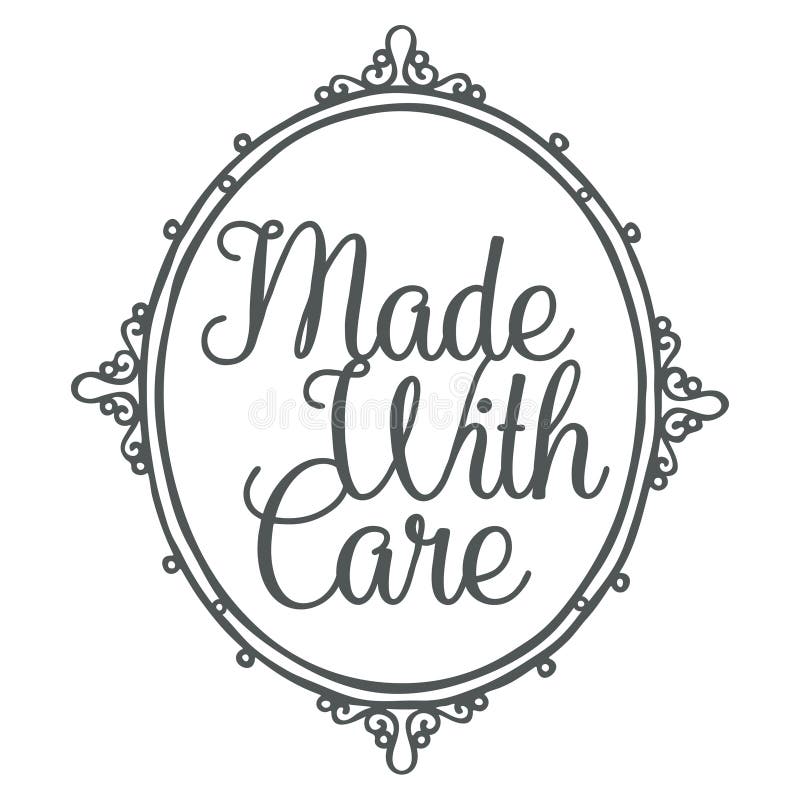 Made with Care Sign for Lettering Craft Decoration in Vintage Style ...
