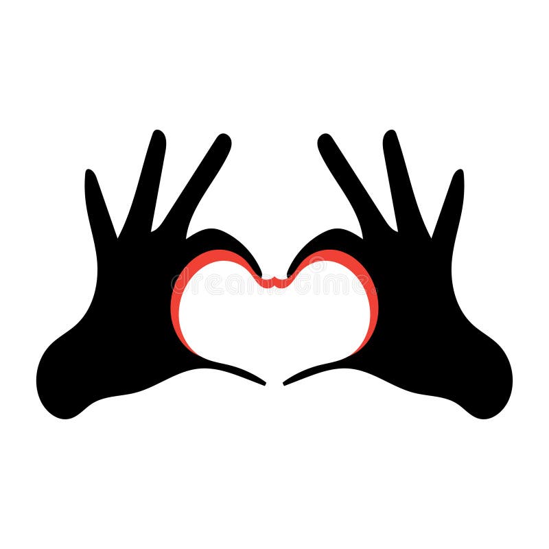 Finger Heart Icon. Korean Love Sign. I Love You Hand Gesture Stock ...