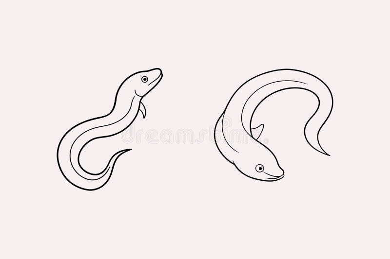 Eel Fish this is Vector Fill Stock Vector - Illustration of life, fauna ...