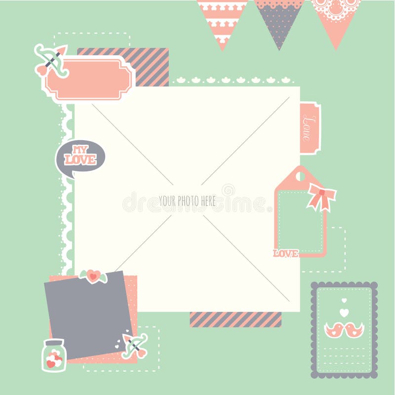Lovely Digital Scrapbook Template Series with Editable Journal Diary ...