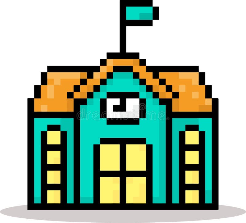 Pixel Art School Vector Game 8 Bit Lamp Icon Logo. Stock Vector ...