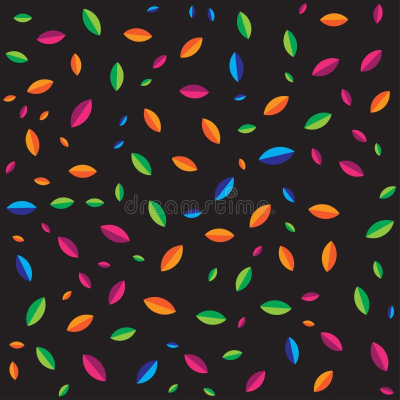 Colorful Design of Leaf Pattern Shapes Stock Illustration ...