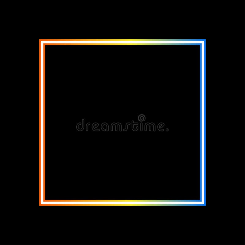 Abstract Colorful Gradient Square Shape, Square Frames with Neon Style ...