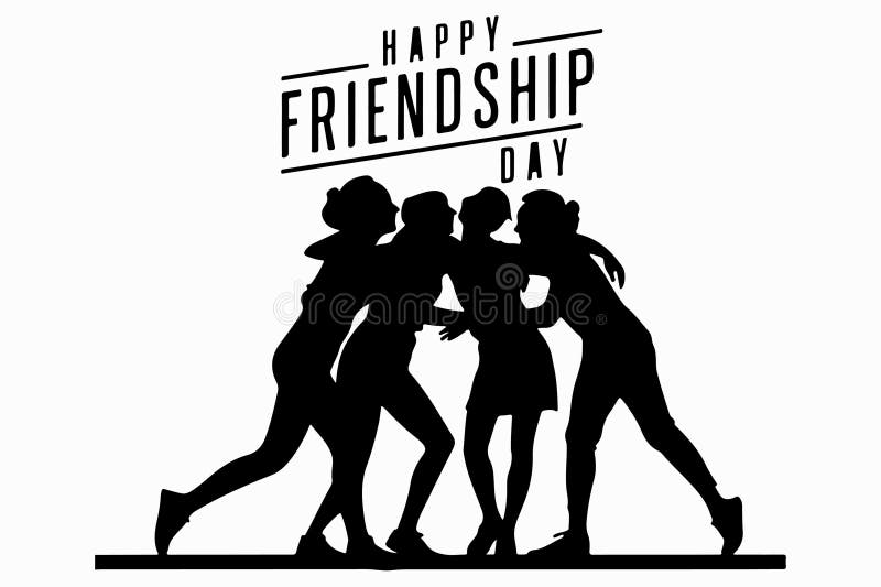 Happy Friendship Day Vector Silhouette Illustration 15 Stock Vector ...