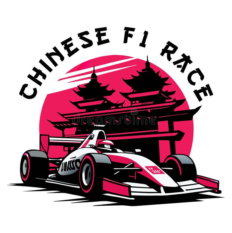 "Speed in Shanghai: Chinese F1 Race Vector Print Design" Stock Vector ...