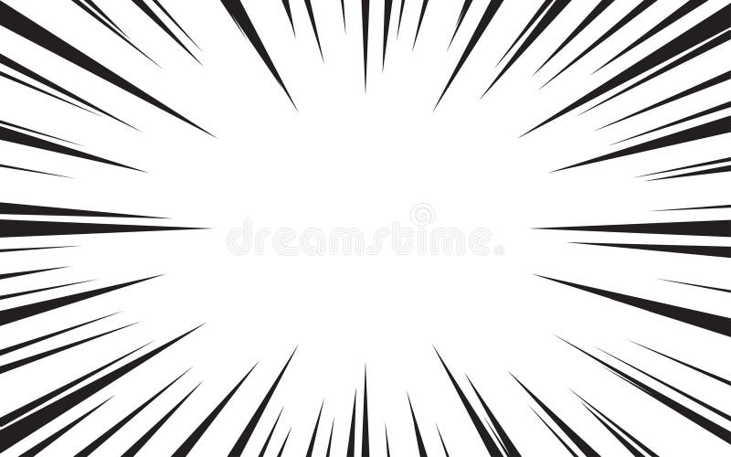 Manga Comic Effect Banner with Speed Rays in Retro Style. Character ...