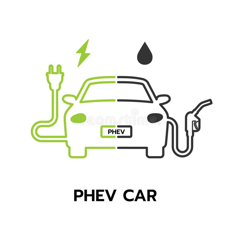 Plug-in Hybrid Electric Vehicles Icon (PHEV Car) Stock Vector ...