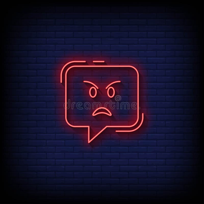 Rage Emoji Symbol Neon Sign Vector Stock Illustration - Illustration of ...