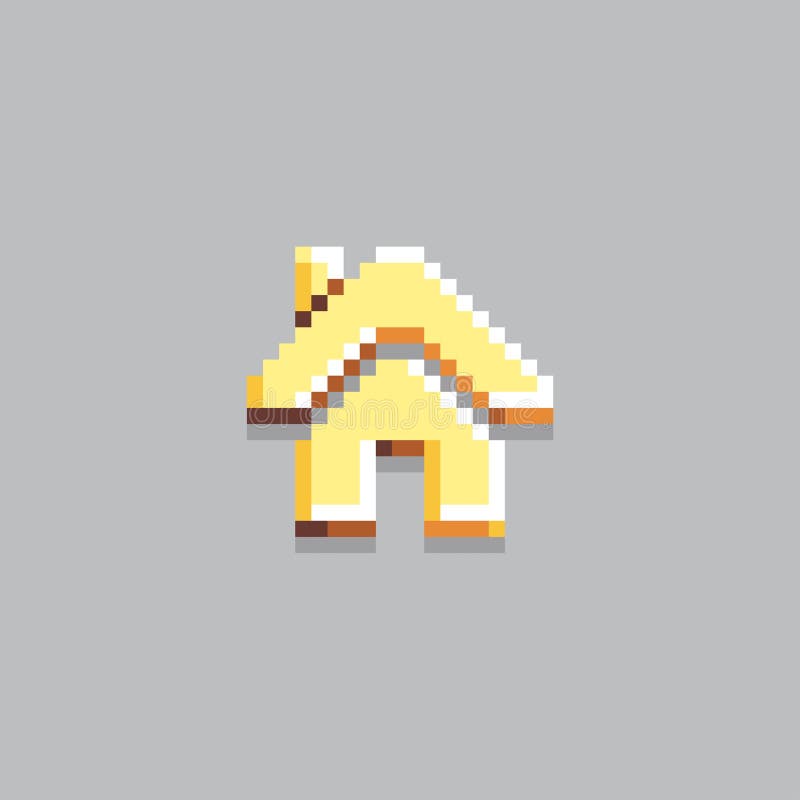 Pixel Art Home Icon Illustration Vector for Game Stock Illustration ...