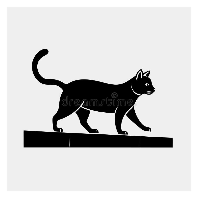 Defying Gravity! Adorable Cat Walking on Wall Vector Stock Vector ...