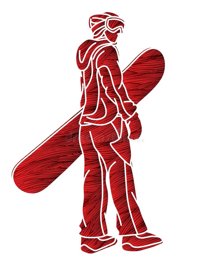 Snowboard Sport Snowboarder Action Cartoon Graphic Vector Stock Vector ...
