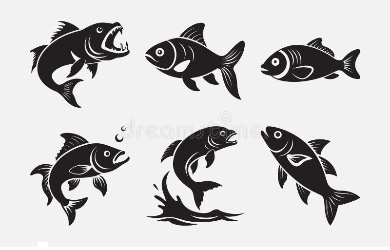 Print Ultimate Fish Silhouette Vector Set: High-Quality, Diverse ...