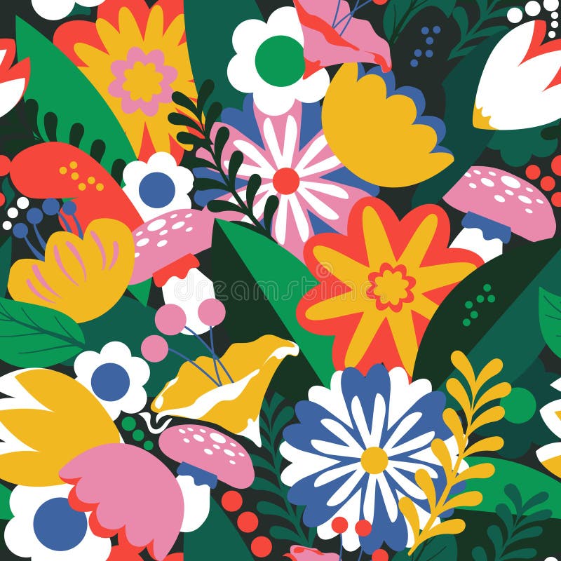 Spring Floral Seamless Pattern Stock Vector - Illustration of ...