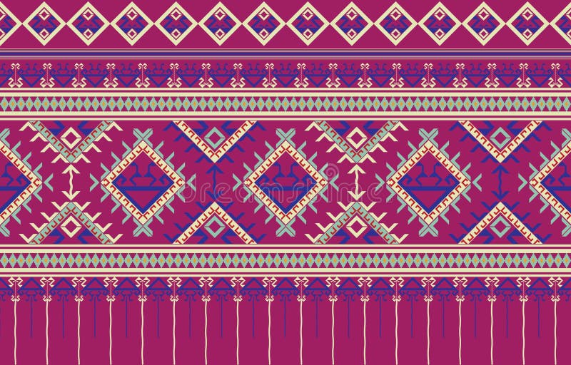 Aztec Ethnic Background Design Vector with a Seamless Pattern ...