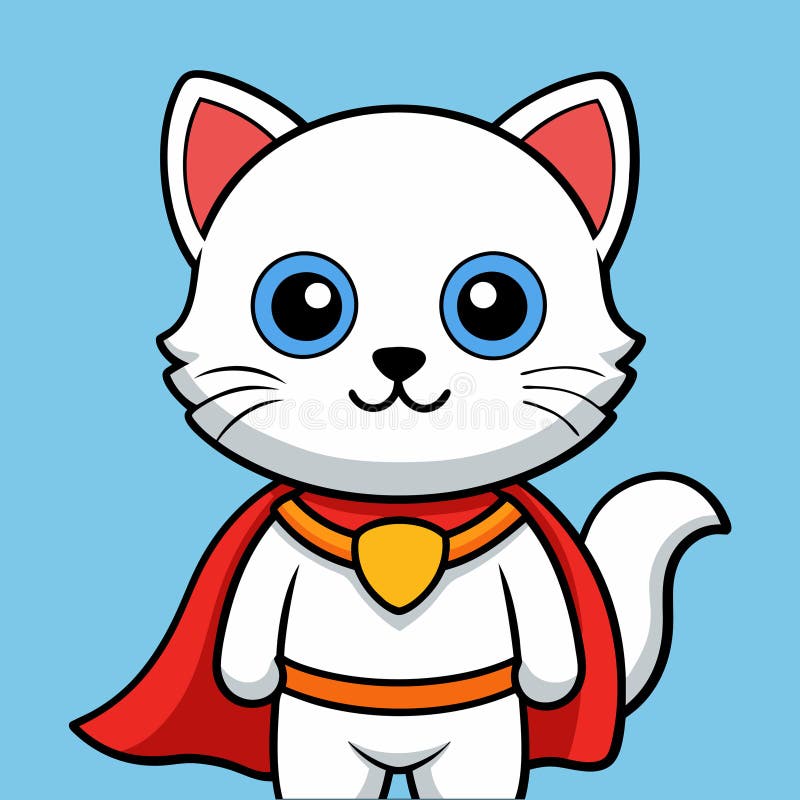 Cute Cat Superhero Cartoon Vector Illustration. Stock Vector ...