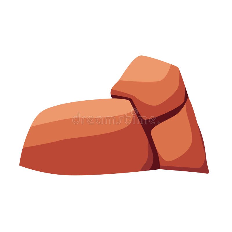 Brown Red Desert Rock Stone Vector Illustration, Nature Landscape ...