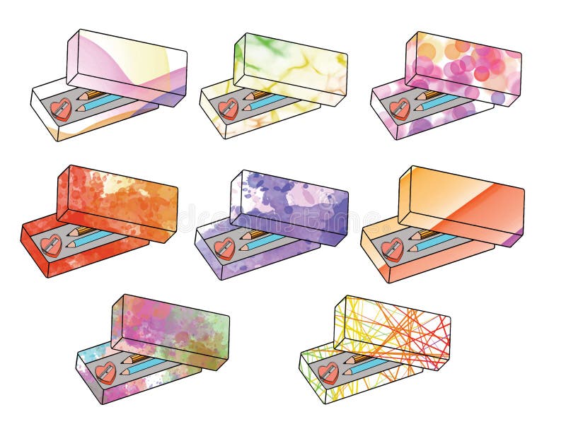Pencil Box Clip Art Illustration. Pencil Box Stationary Stock Vector ...