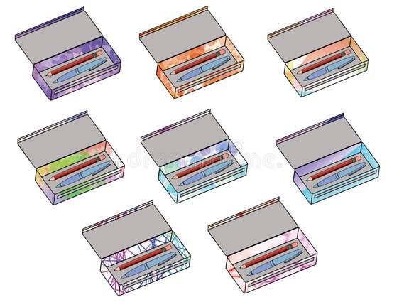 Pencil Box Clip Art Illustration. Pencil Box Stationary Stock Vector ...