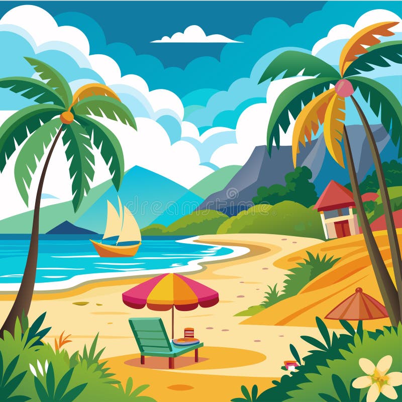 Cartoon Summer Time Banner Template , Illustration Clipart Painting ...