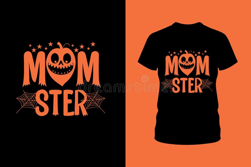 Halloween Momster T-Shirt Design Illustration. Stock Vector ...