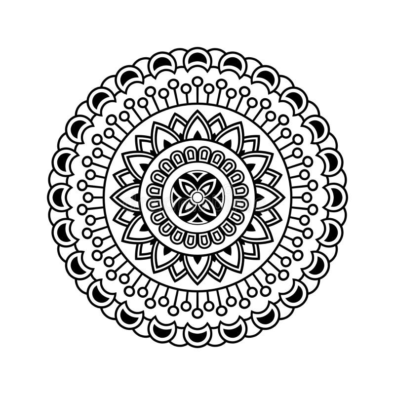 Simple Mandala Design for Coloring Vector Floral Geometric Ornamental ...