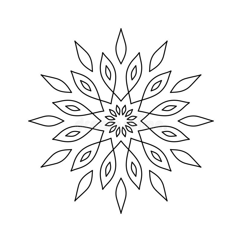 Simple Mandala Design for Coloring Vector Floral Geometric Ornamental ...