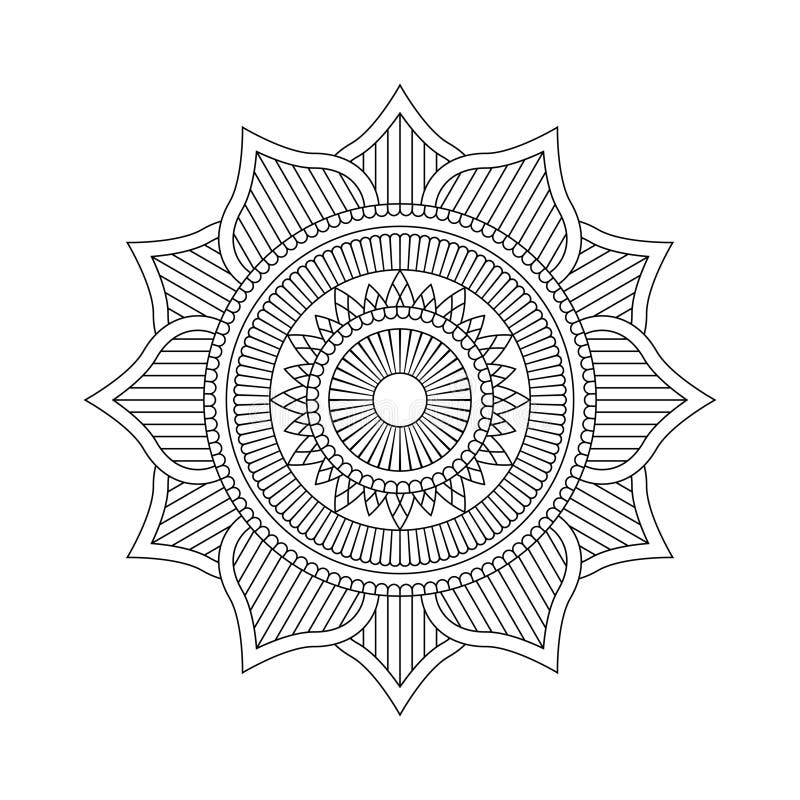 Simple Mandala Design for Coloring Vector Floral Geometric Ornamental ...
