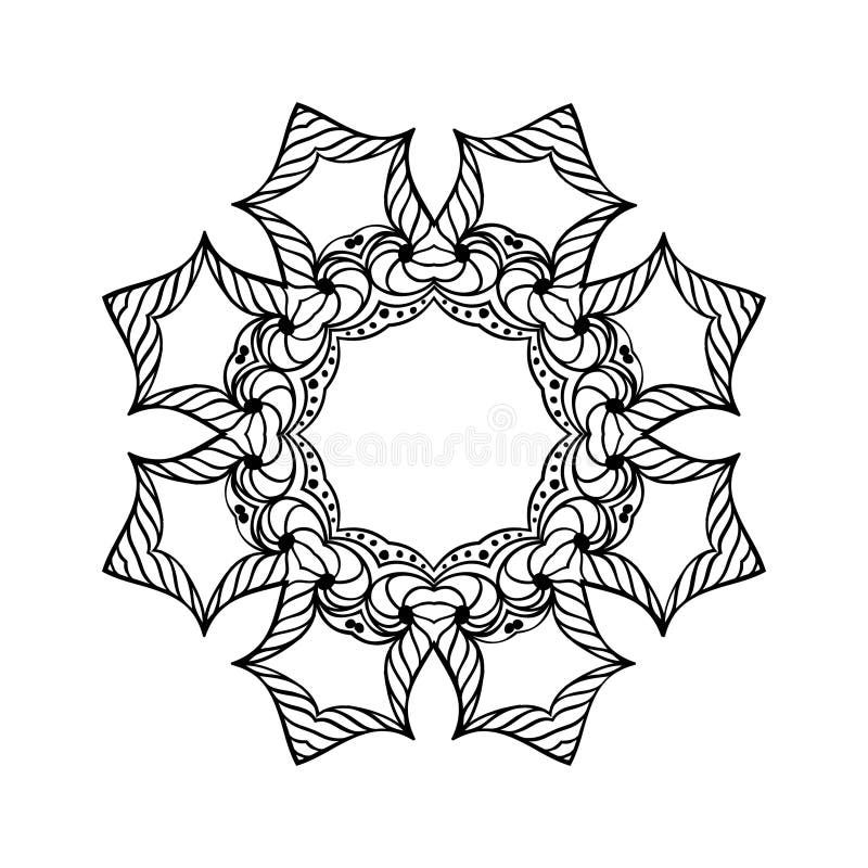 Simple Mandala Design for Coloring Vector Floral Geometric Ornamental ...