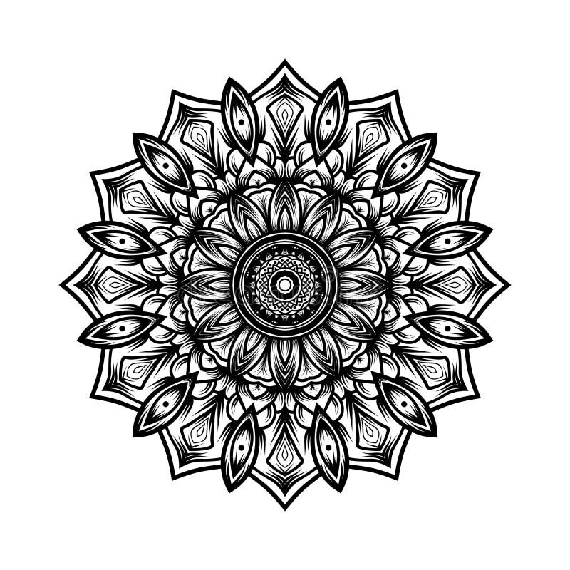 Simple Mandala Design for Coloring Vector Floral Geometric Ornamental ...